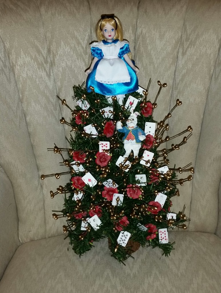 Alice and Wonderland Christmas tabletop tree | The Enchanted Manor