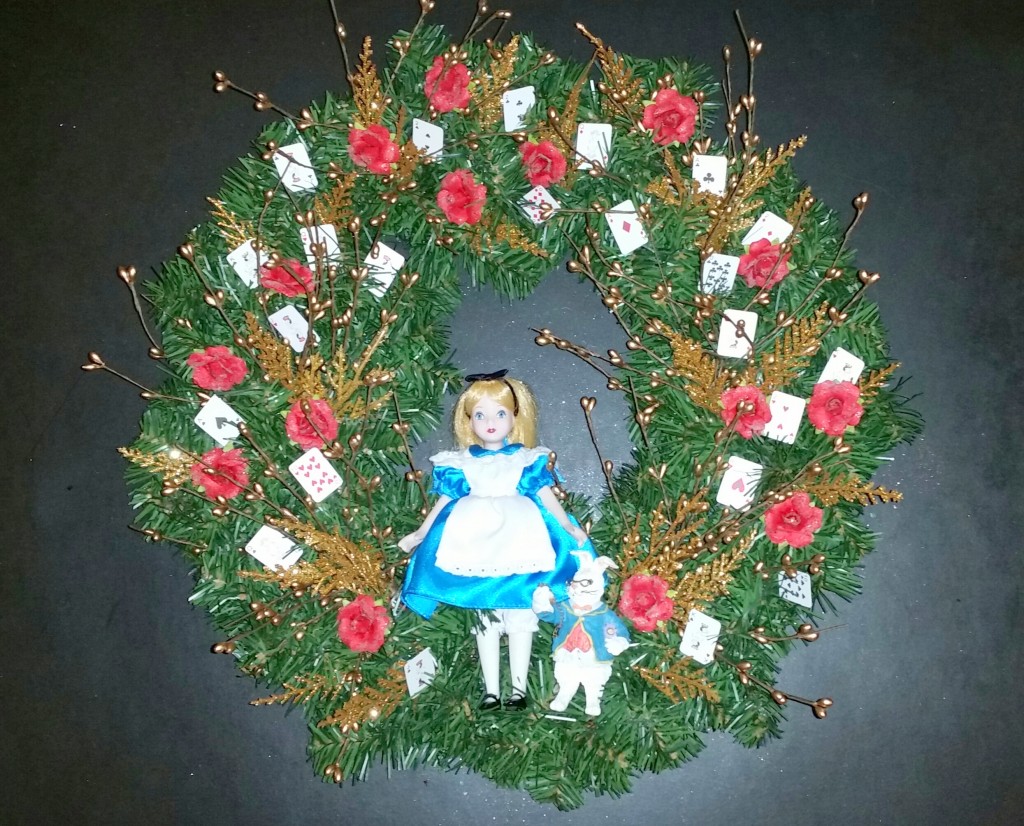 Alice and Wonderland Christmas tabletop tree | The Enchanted Manor